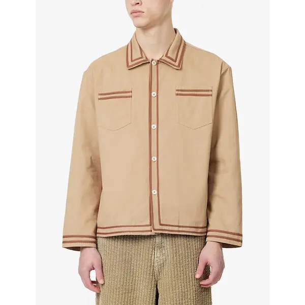 BODE Canteen Relaxed-fit Cotton Overshirt - Khaki