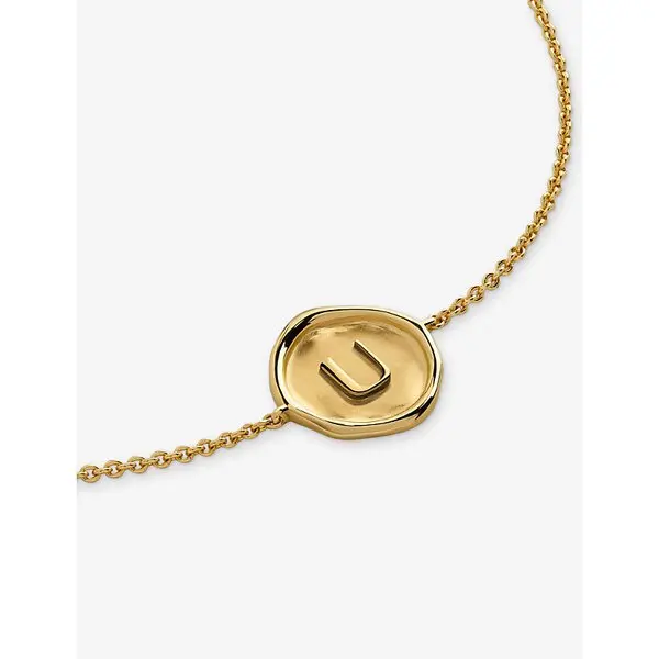 Monica Vinader Initial U Stamp Chain Bracelet - Gold