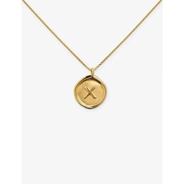 Monica Vinader Initial X Stamp 18ct Yellow Vermeil Chain Necklace - Gold