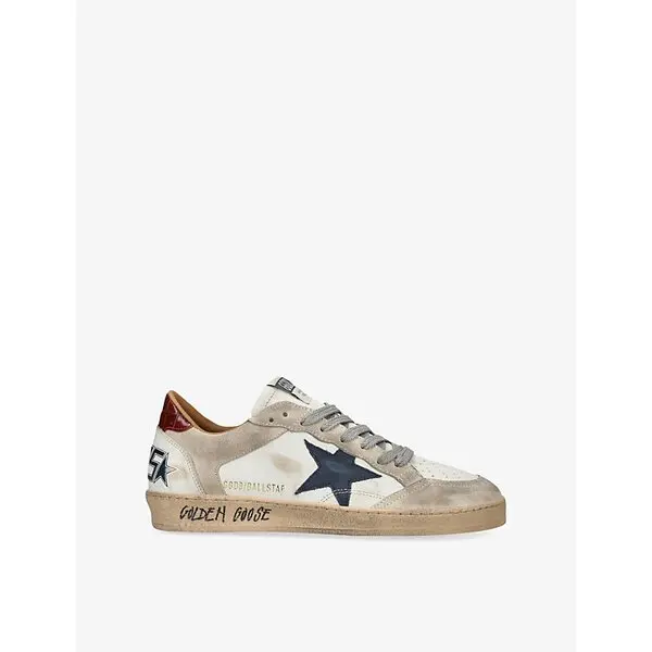 GOLDEN GOOSE Ball Star Suede Trainers - Beige Comb