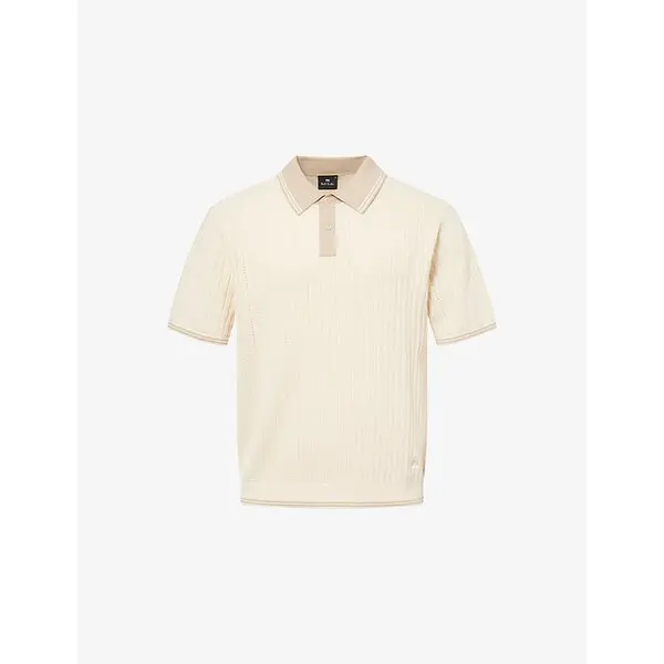 Paul Smith Jacquard Knit Cotton Polo Shirt - White