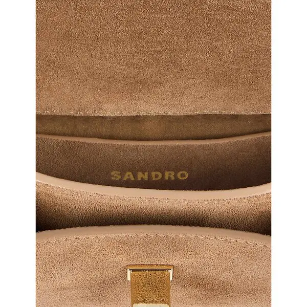 Sandro Mini Mambo Suede Cross Body Bag - Caramel
