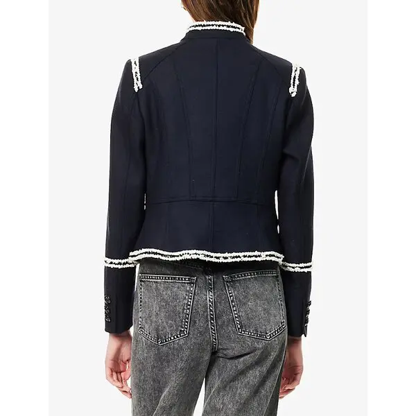 ME+EM Fitted Wool-blend Jacket With Braided Trim