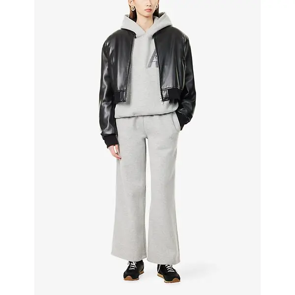 ANINE BING Kacey Cotton-jersey Jogging Bottoms - Medium Heather Grey