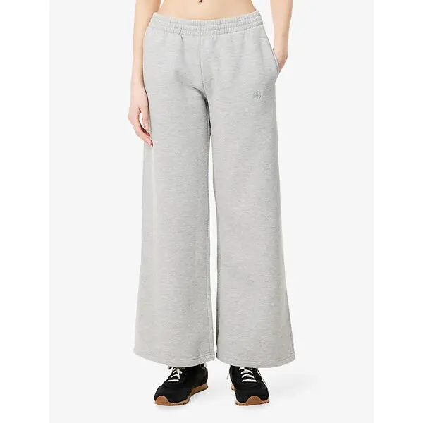 ANINE BING Kacey Cotton-jersey Jogging Bottoms - Medium Heather Grey