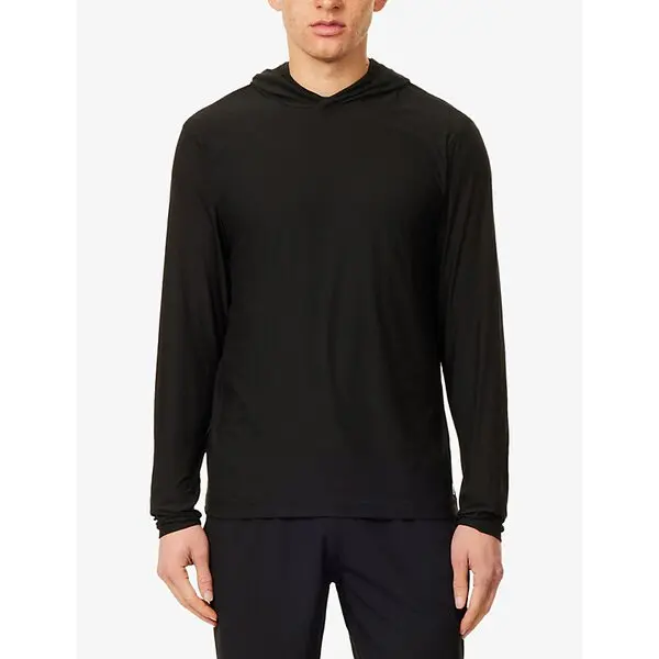 Vuori Strato Tech Regular-fit Stretch-woven Hoodie - Black