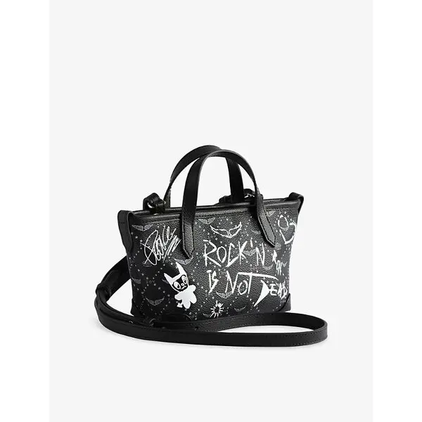 Zadig&Voltaire Monogram Nano Coated-canvas Tote Bag - Black