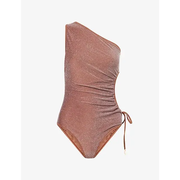 Johanna Ortiz Whispering One-shoulder Swimsuit - Brown