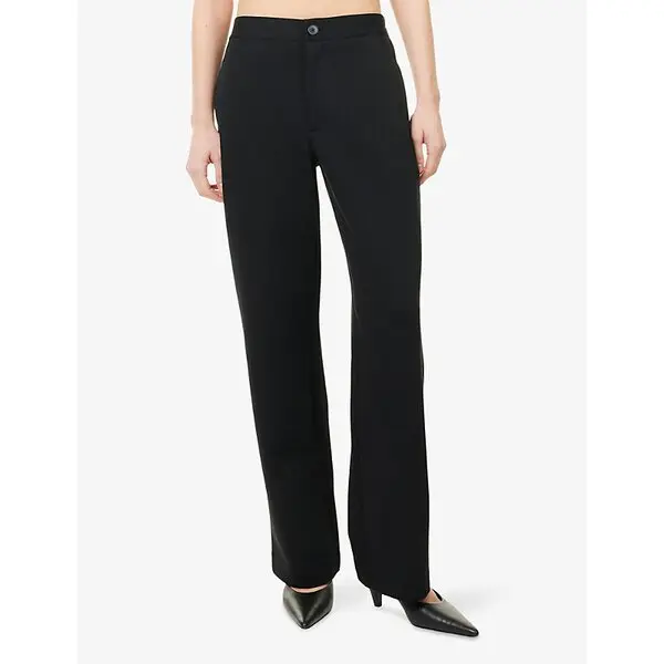 Vince Straight-leg Stretch-cotton Trousers - Black