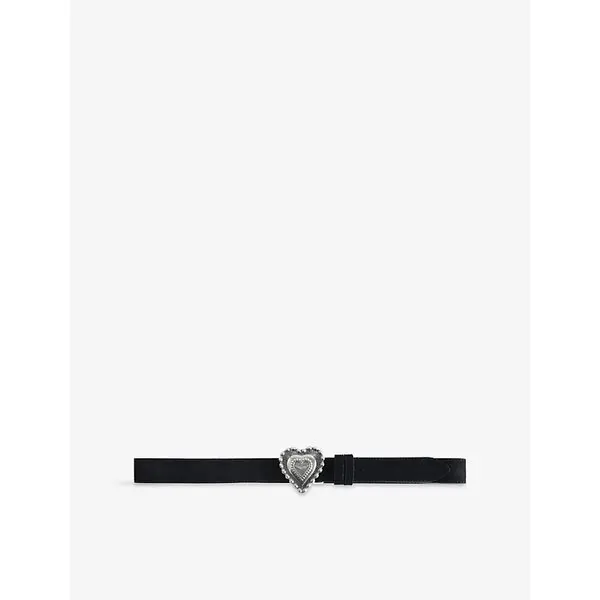 Zadig&Voltaire Suede Belt With Heart Buckle - Black