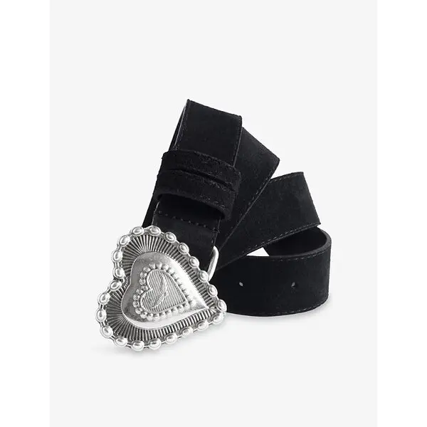 Zadig&Voltaire Sante Fe Crush Suede Belt - Black