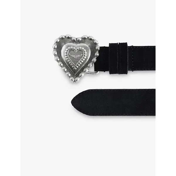 Zadig&Voltaire Sante Fe Crush Suede Belt - Black