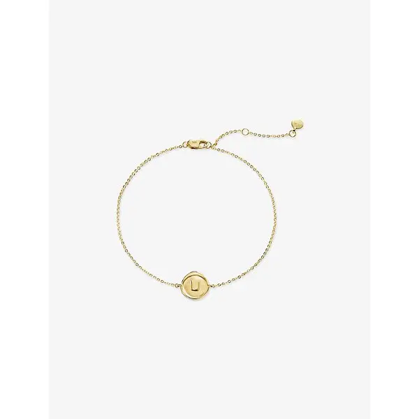 Monica Vinader Mini Initial U Stamp 14ct Solid Chain Bracelet - Gold