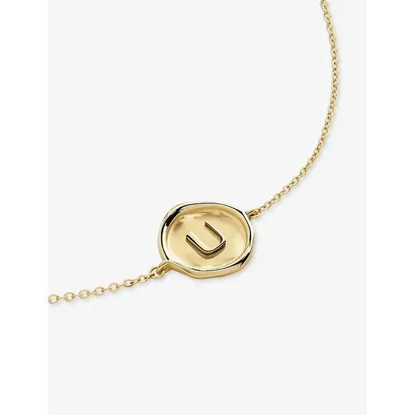 Monica Vinader Mini Initial U Stamp 14ct Solid Chain Bracelet - Gold