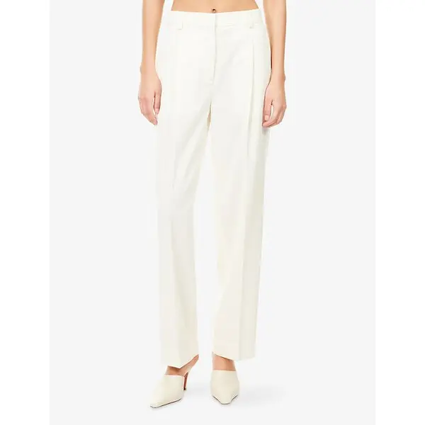 TOTEME Pleated Straight-leg Woven Trousers