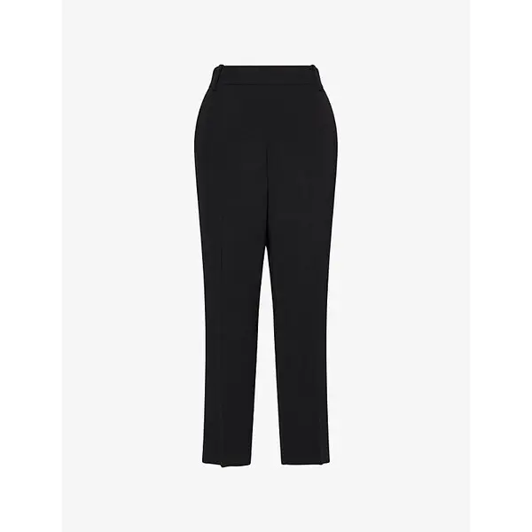 Vince Mid-rise Tapered-leg Stretch-woven Trousers - Black