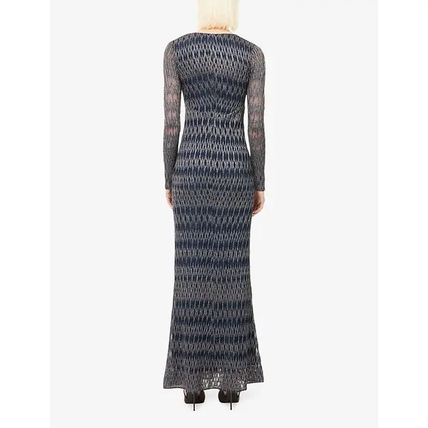 Missoni Chevron-print Lamé Metallic-knit Maxi Dress