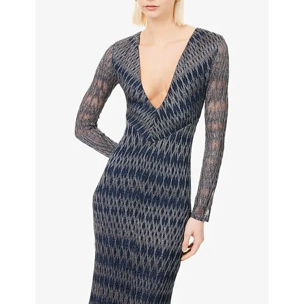 Missoni Chevron-print Lamé Metallic-knit Maxi Dress