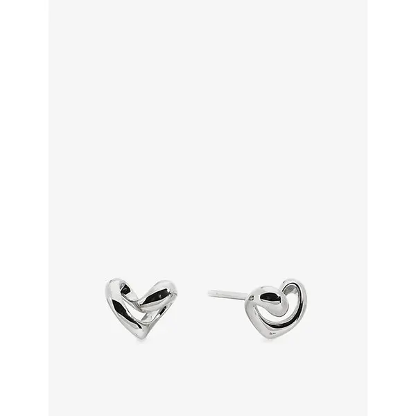 Monica Vinader Infinity Heart Sterling Stud Earrings - Silver