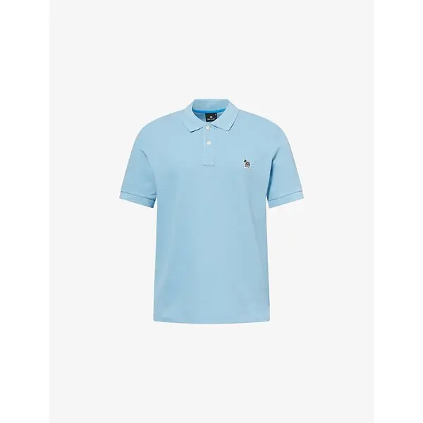 Paul Smith Zebra-embroidered Cotton Polo Shirt - Blue