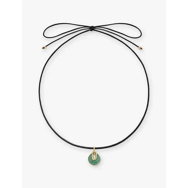 Monica Vinader Kate Young Aventurine Vermeil Cord Necklace - Gold