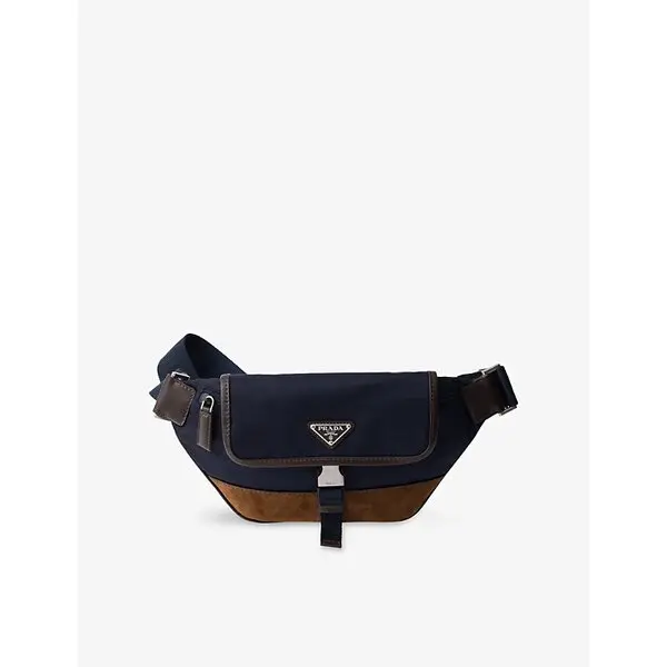 Prada Re-nylon And Leather Cross-body Bag - Blue
