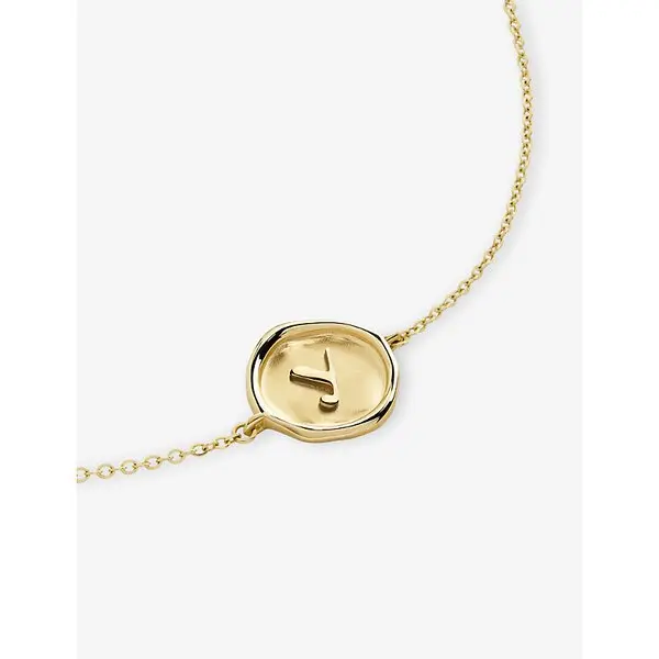 Monica Vinader Mini Initial 'y' Stamp 14ct Solid- Chain Bracelet - Gold