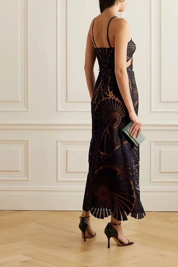 Simkhai Jamie Cutout Guipure Lace Maxi Dress In Black - 60% Off |  Editorialist