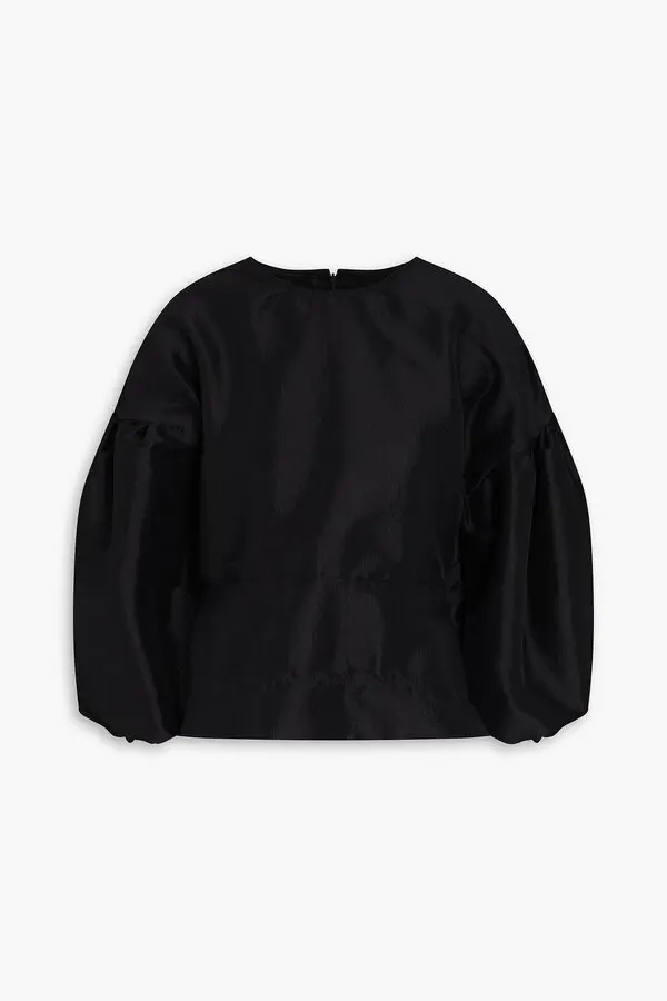 KIKA VARGAS Myrna Taffeta Top - Black