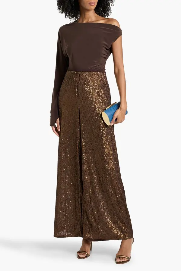 Norma Kamali Sequined Wide-leg Pants