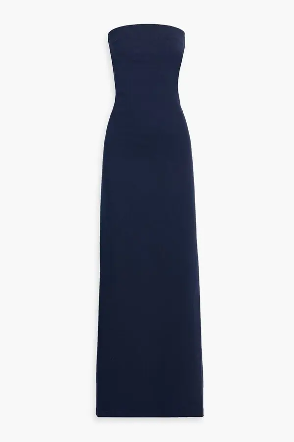 Norma Kamali Strapless French Cotton-blend Terry Gown