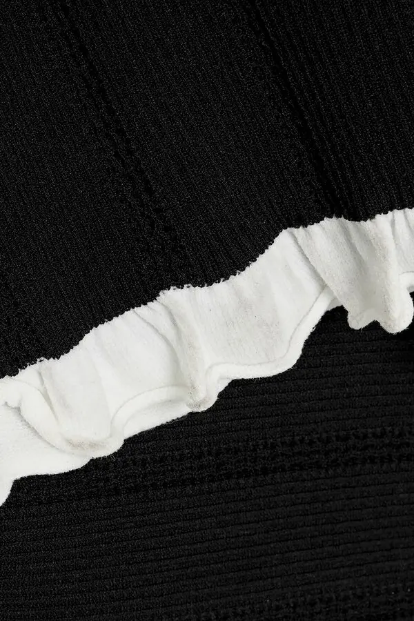 Proenza Schouler Kim Ruffled Pointelle-knit Midi Dress