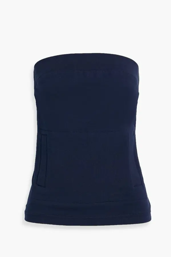 Norma Kamali Strapless Cotton-blend Terry Top