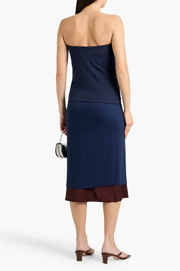 Norma Kamali Strapless Cotton-blend Terry Top
