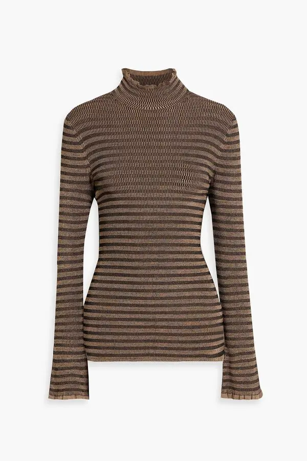 Proenza Schouler Phyllis Ruffled Striped Jacquard-knit Sweater