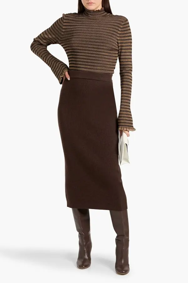 Proenza Schouler Phyllis Ruffled Striped Jacquard-knit Sweater