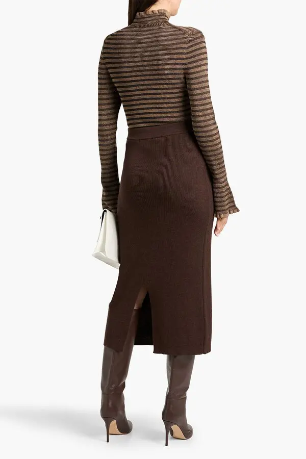 Proenza Schouler Phyllis Ruffled Striped Jacquard-knit Sweater