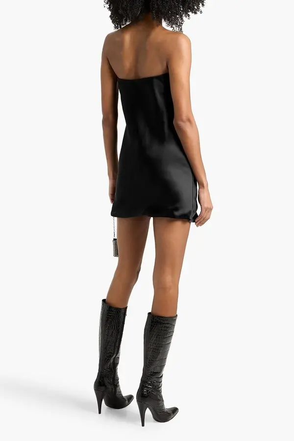 Norma Kamali Strapless Satin Mini Dress