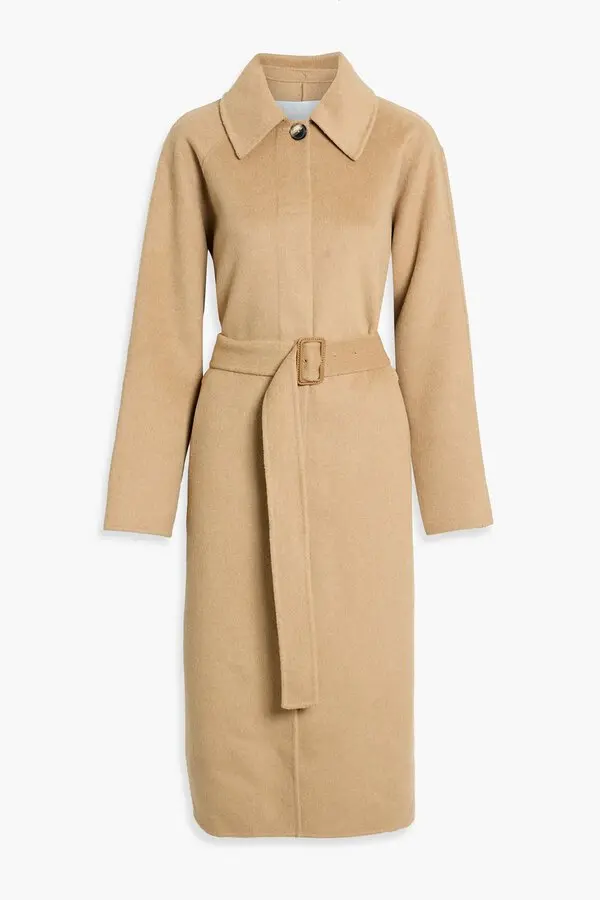 Proenza Schouler Belted Wool-blend Coat - Camel