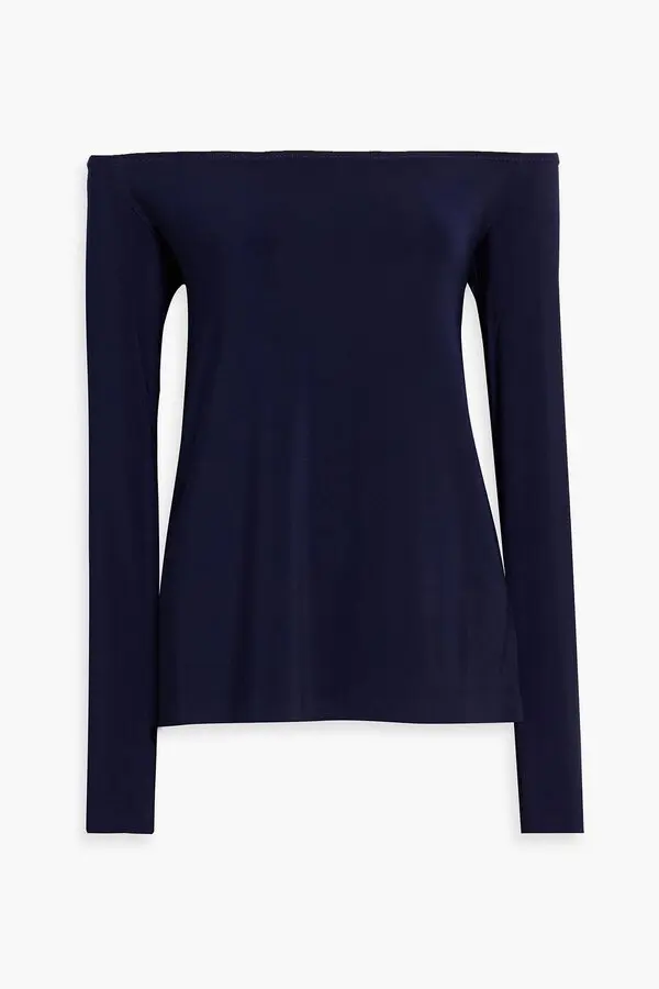 Norma Kamali Off-the-shoulder Stretch-jersey Top - Navy