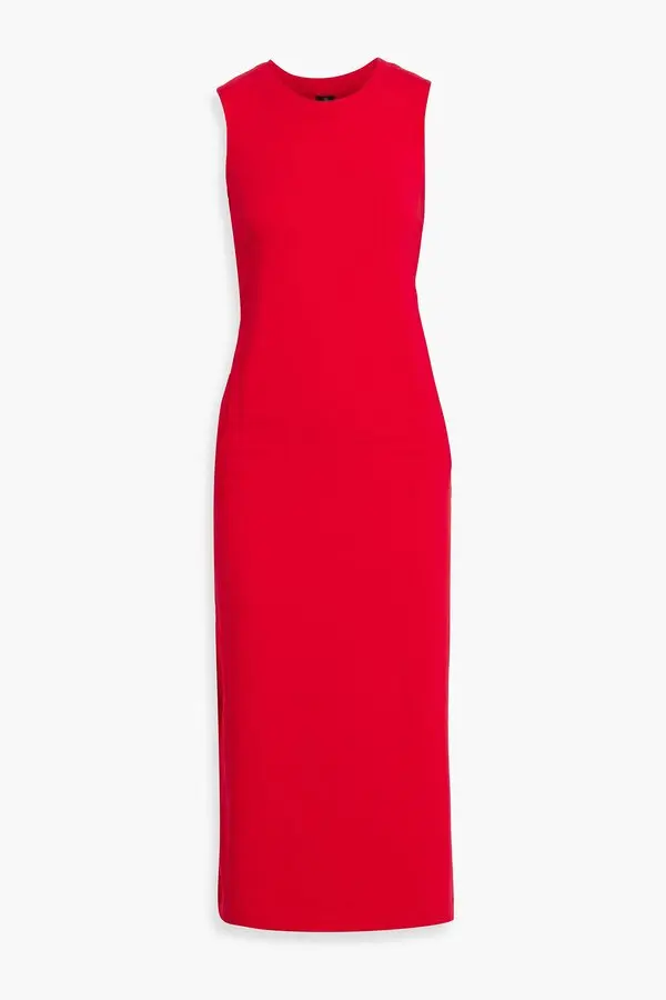 Norma Kamali French Cotton-blend Terry Midi Dress - Red