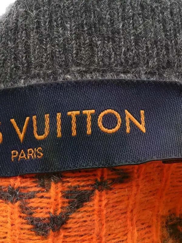 LOUIS VUITTON 2000s Monogram-knit Crew-neck Sweater