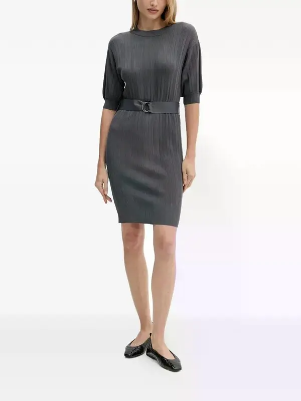 Armani Exchange Belted Mini Dress - Grey | Editorialist