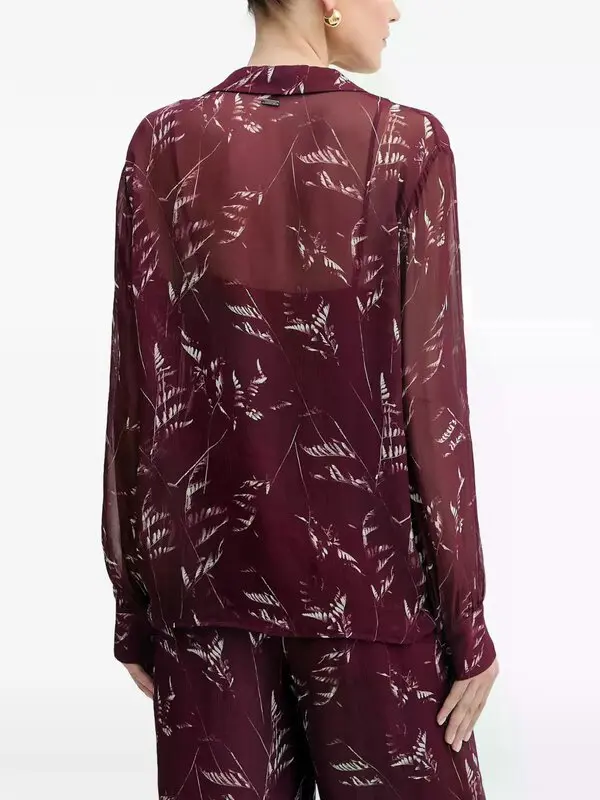 Armani Exchange Floral Print Long Sleeve Blouse