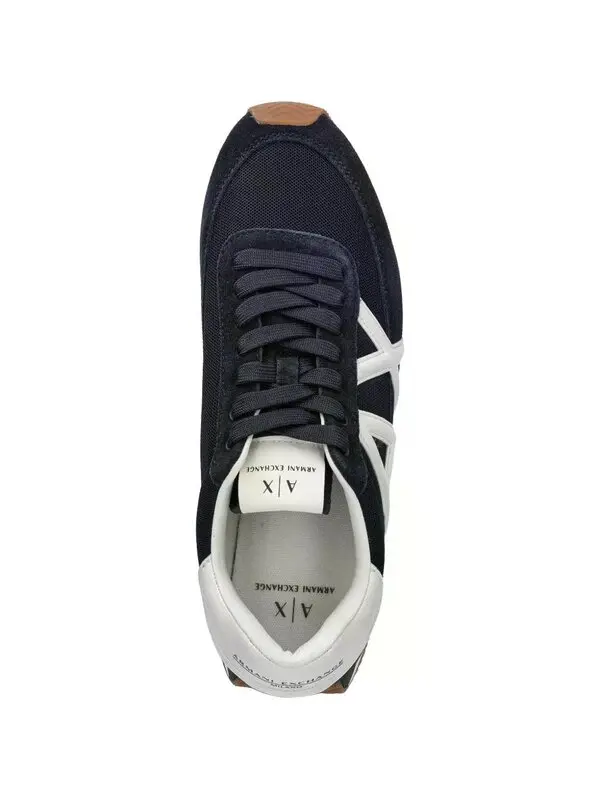 Armani Exchange Logo-detail Lace-up Sneakers - Blue