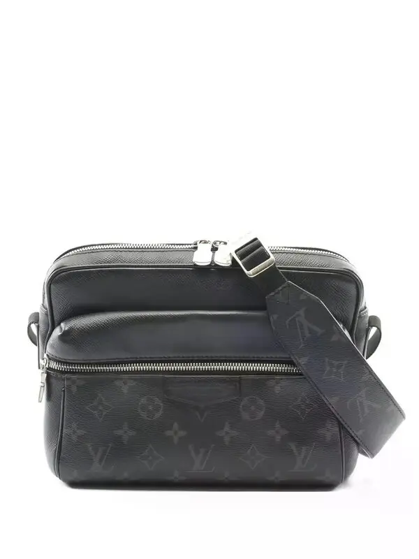 LOUIS VUITTON 2000s Pm Taigarama Monogram Messenger Bag - Black