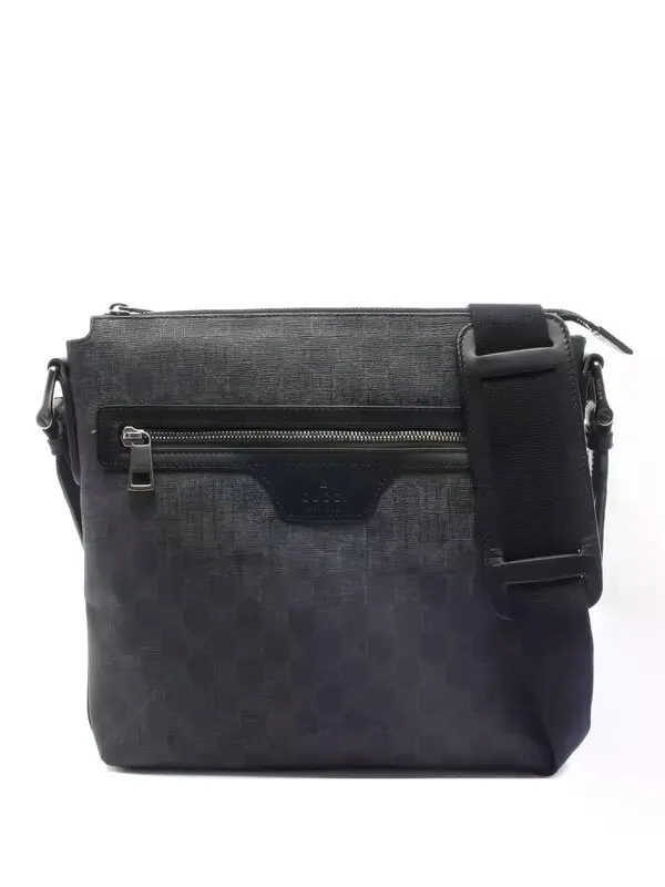 Gucci 2010s Gg Supreme Leather Shoulder Bag - Grey