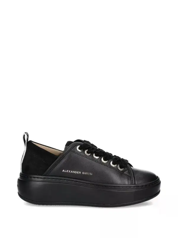 ALEXANDER SMITH Wembley Textured Lace-up Sneakers - Black