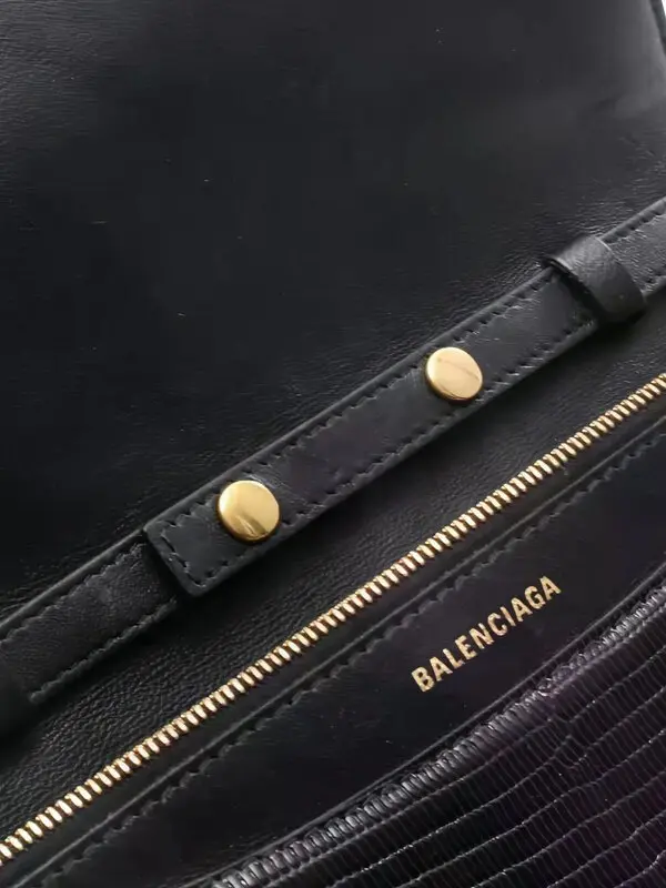 Balenciaga 2010 B Bead Dot Chain Leather Wallet