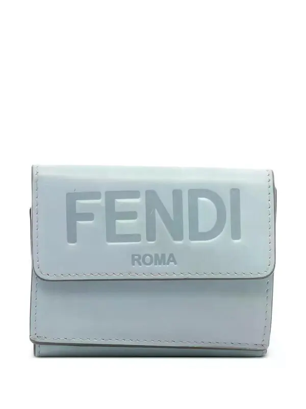 Fendi Logo-debossed Leather Wallet - Blue